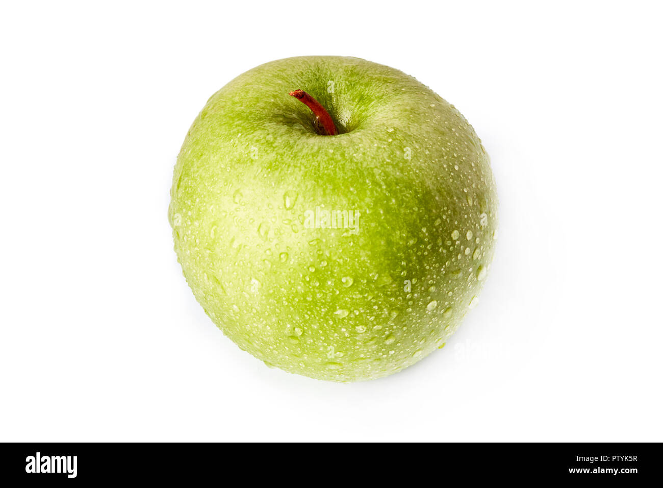 Granny smith green apple isolated on white background Stock Photo - Alamy