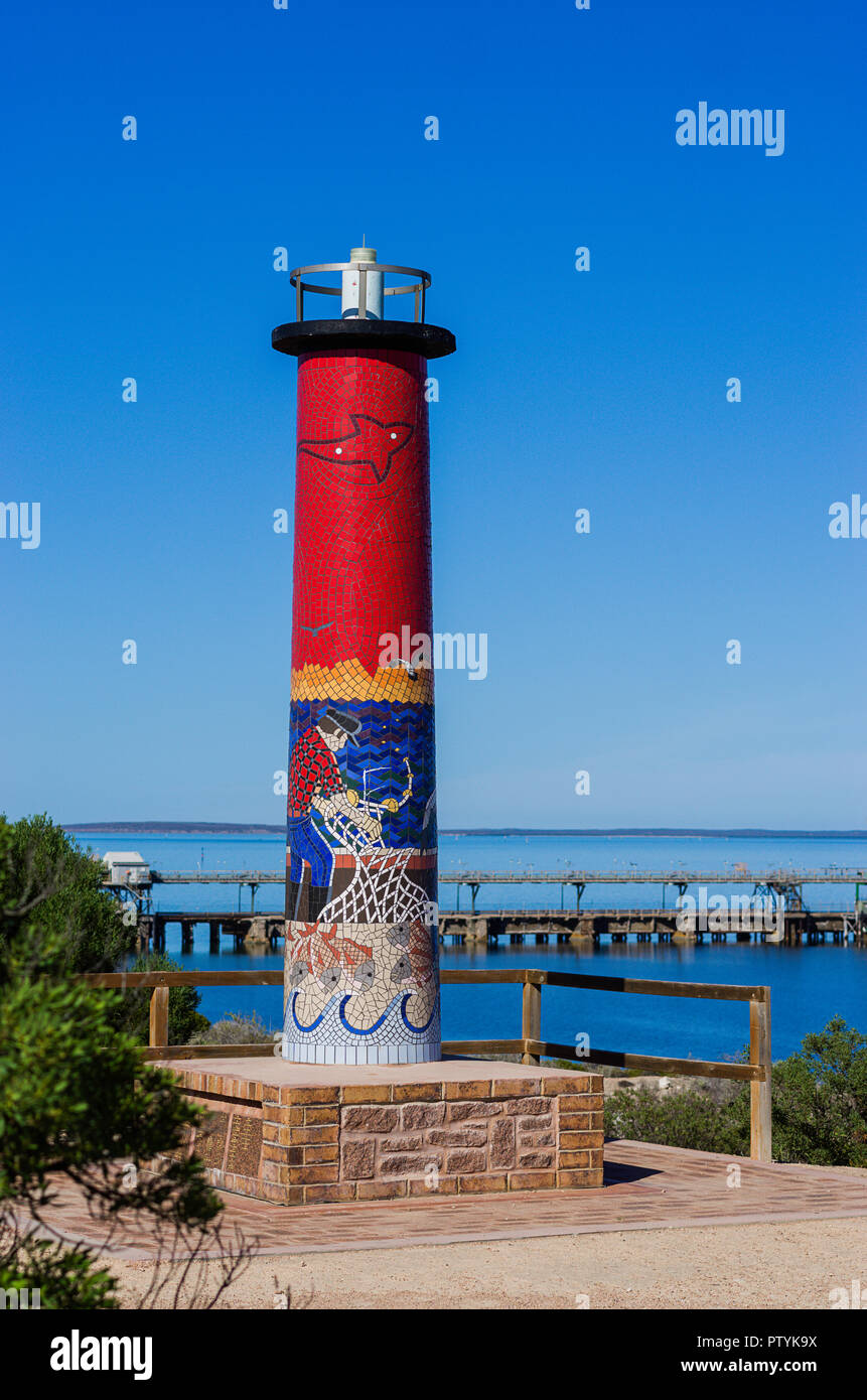 Lighthouse monument at Pinky Point Lookout, deep sea port of Thevenard ...