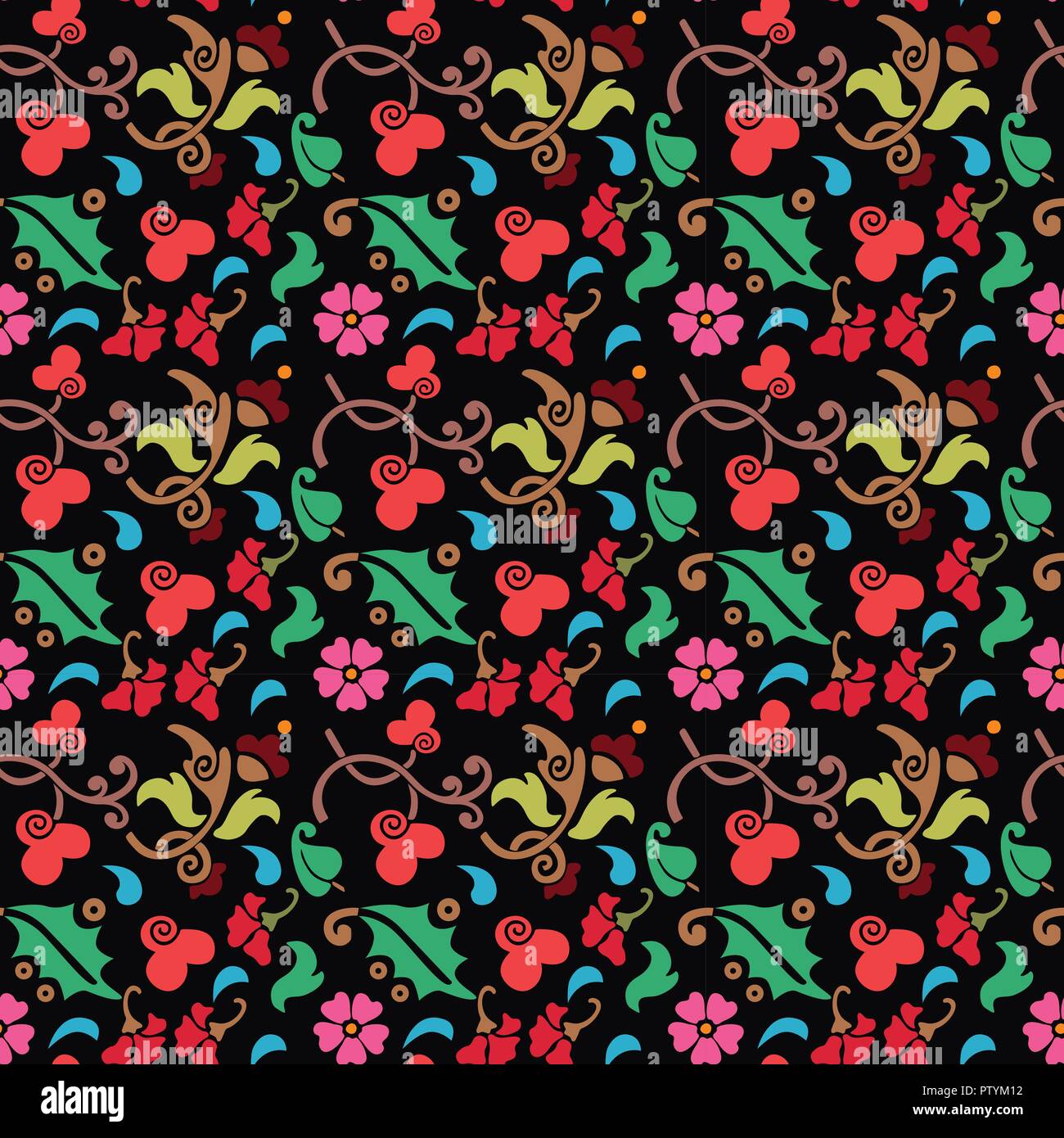seamless floral pattern with smooth color background Stock Vector Image ...