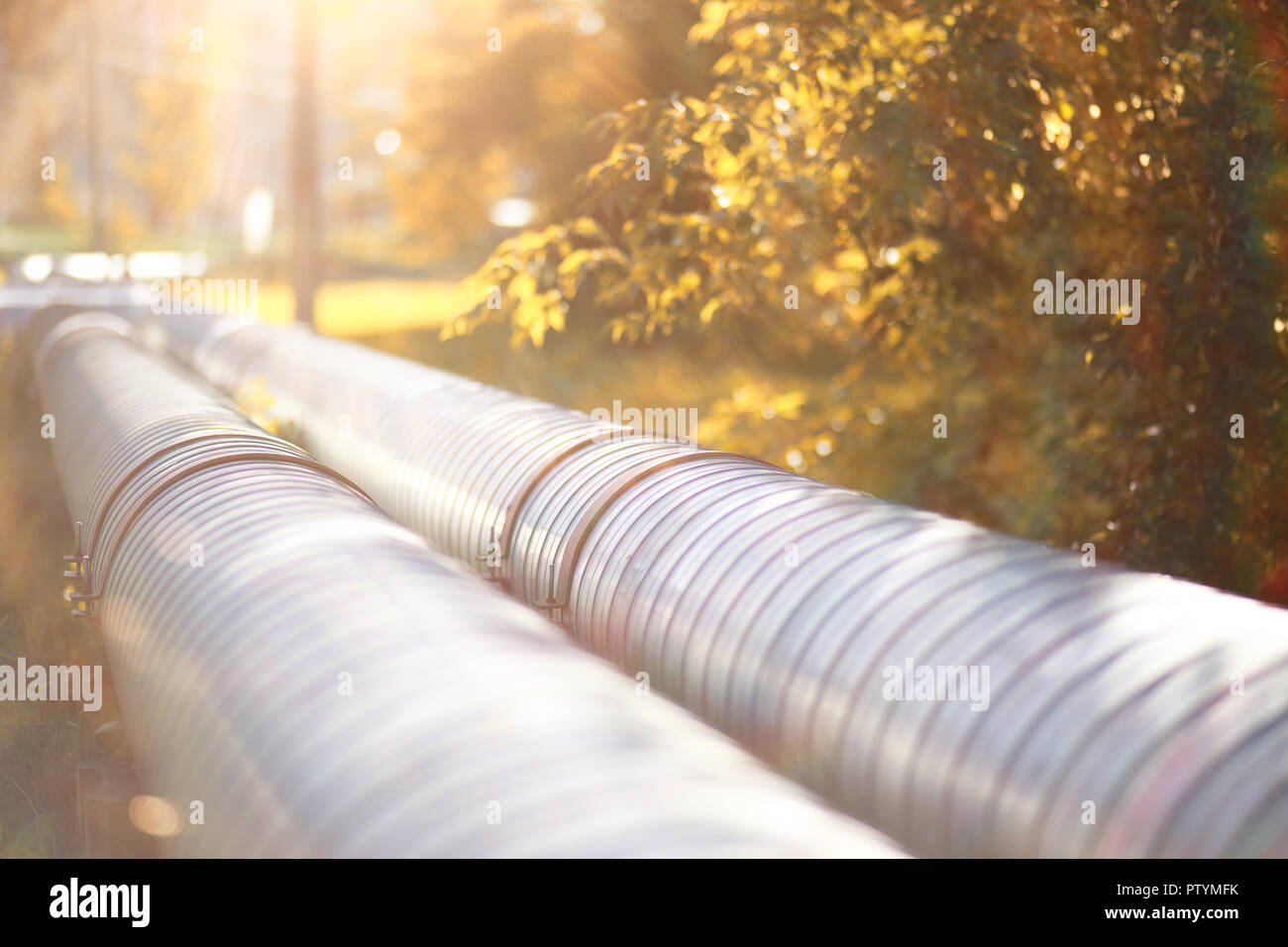 Industrial pipes on street construction Stock Photo - Alamy