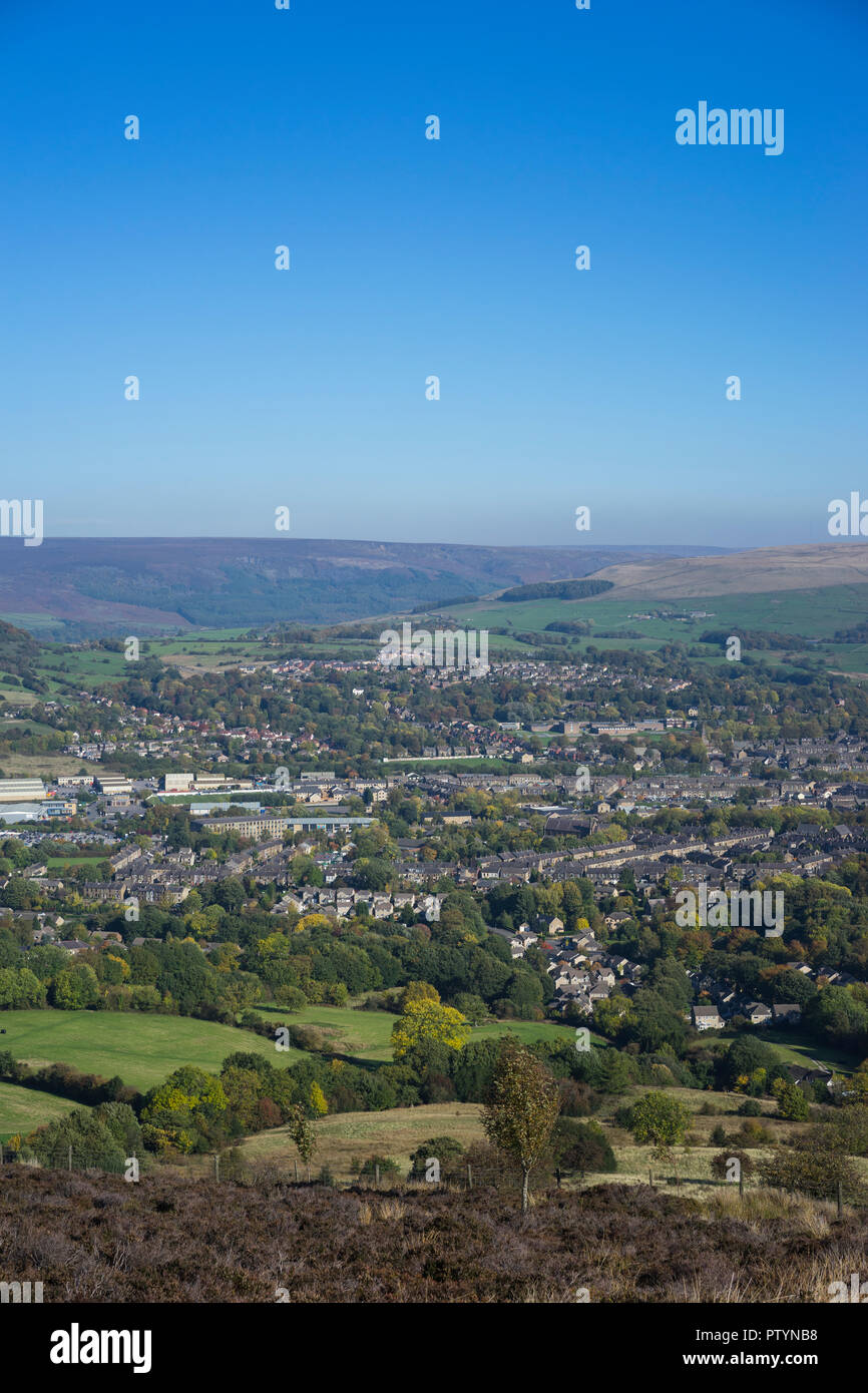 Distant view of Glossop, Derbyshire,England, UK Stock Photo - Alamy