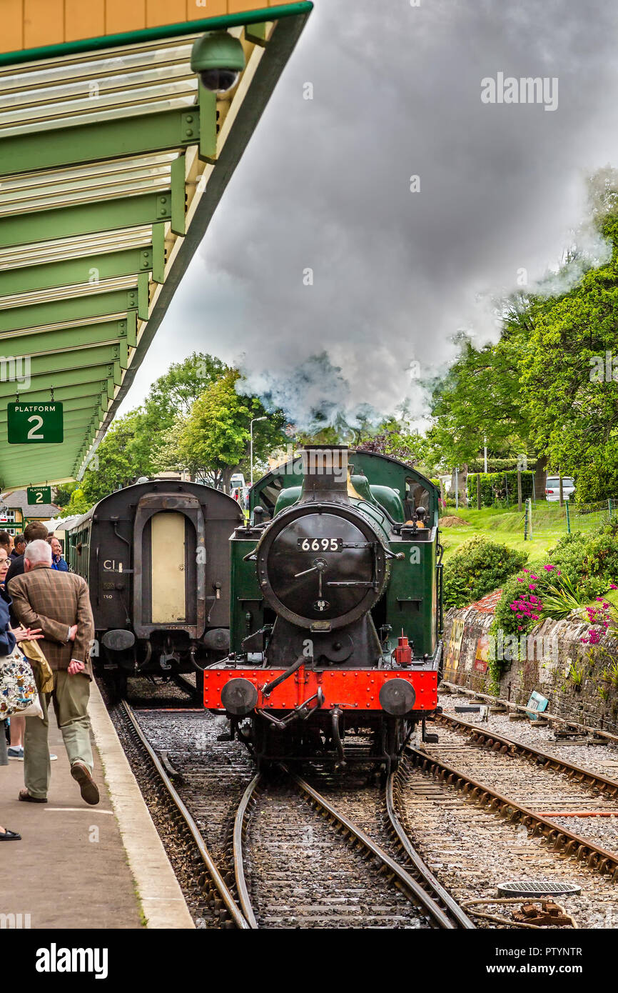 Steam locomotive 6695 pulling into Swanage station taken in Swanage ...