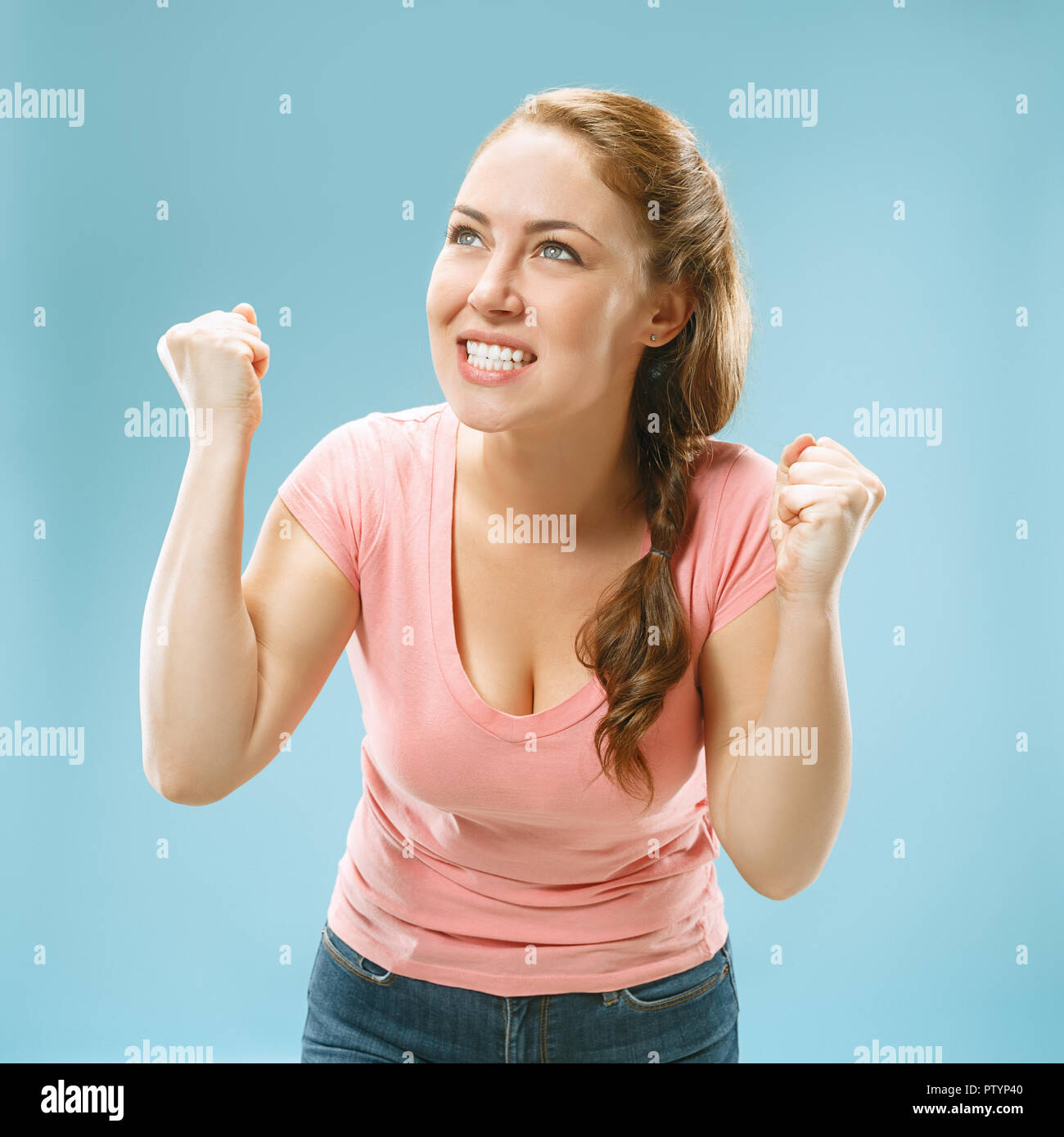 I won. Winning success happy woman celebrating being a winner. Dynamic ...