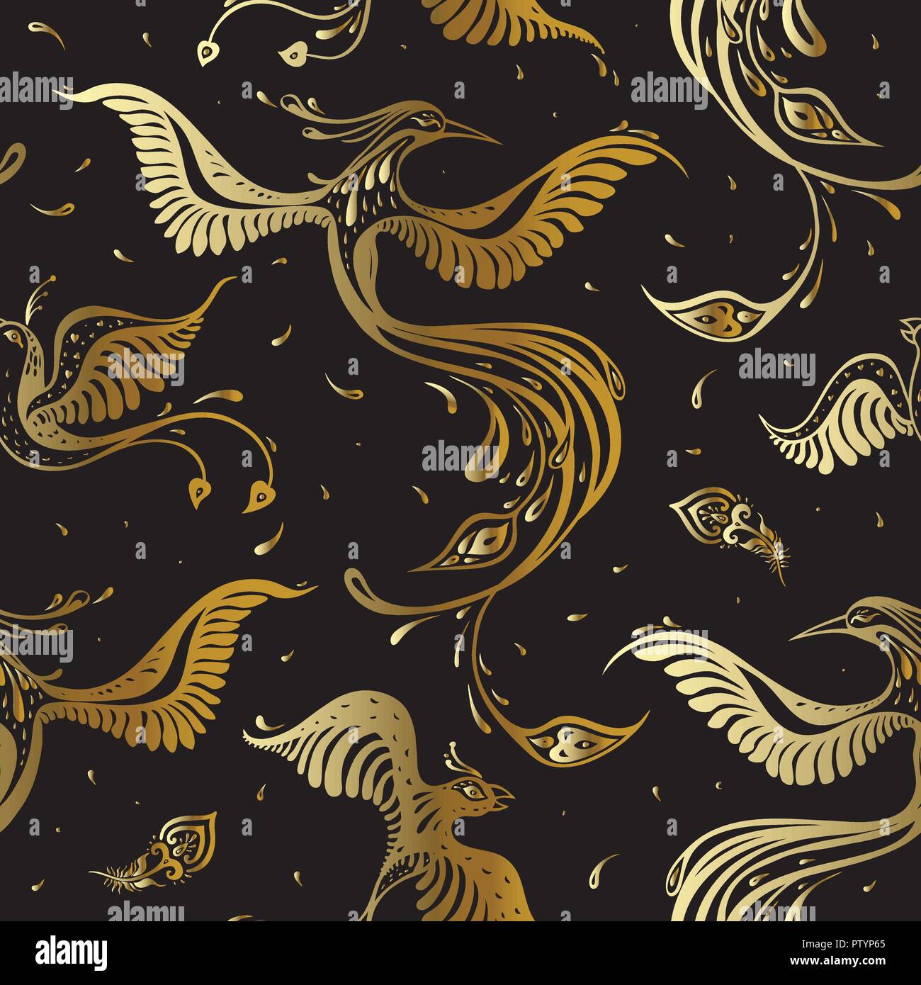 Beautiful peacock. Exotic bird. Seamless pattern Stock Vector Image ...