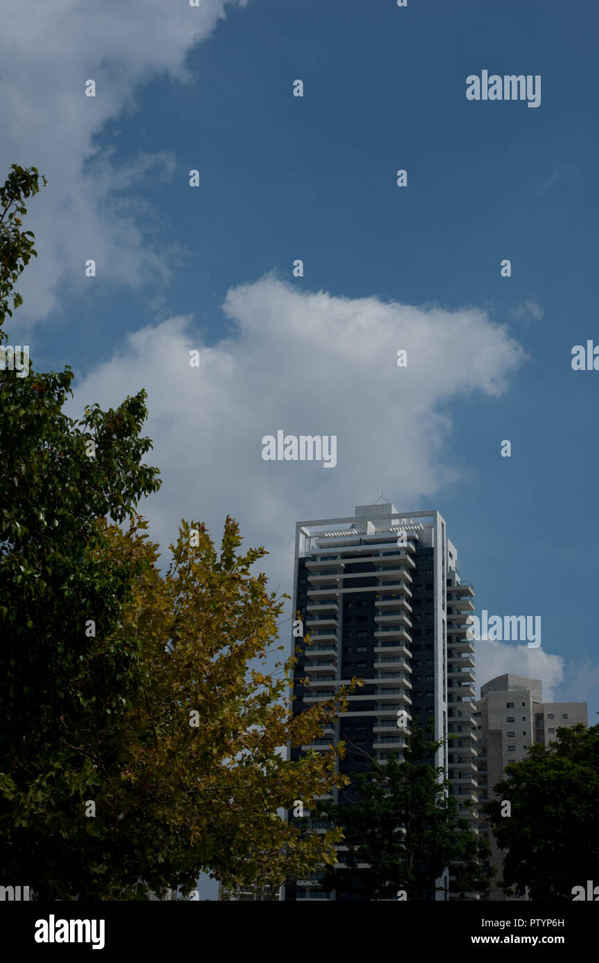 Construction site with new building of a residential quarter hi-res ...