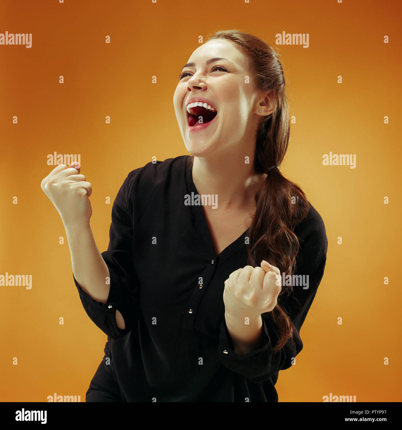 I won. Winning success happy woman celebrating being a winner. Dynamic ...