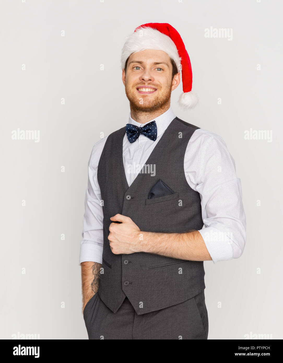 Handsome christmas man posing in hi-res stock photography and images ...