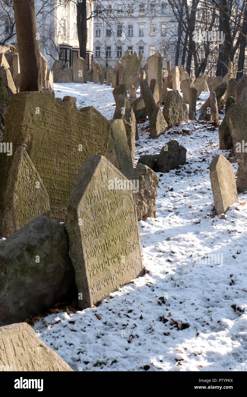 Old Jewish Cemetery in Prague Czech Republic. An important Jewish ...