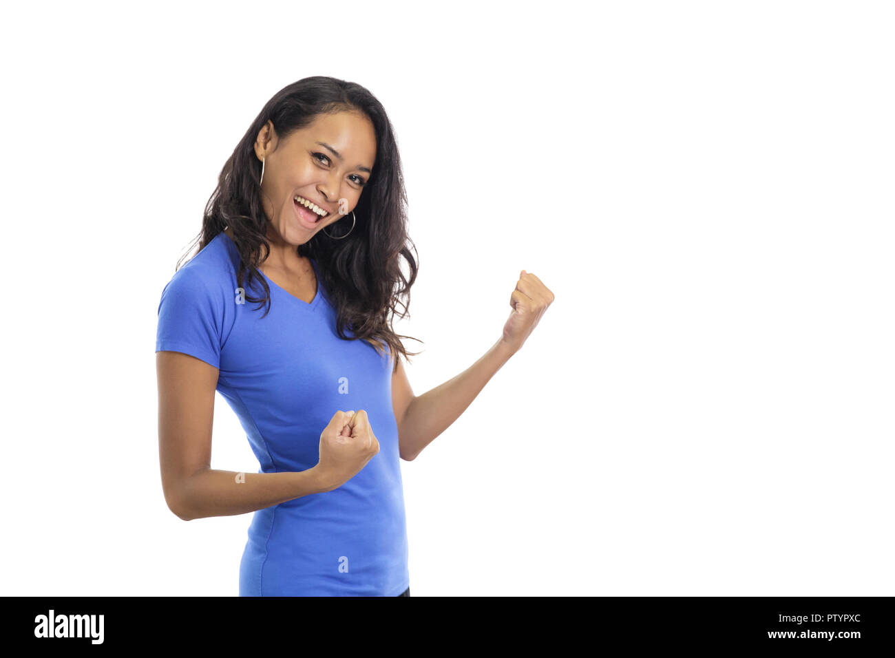 beautiful college student with success expression Stock Photo - Alamy