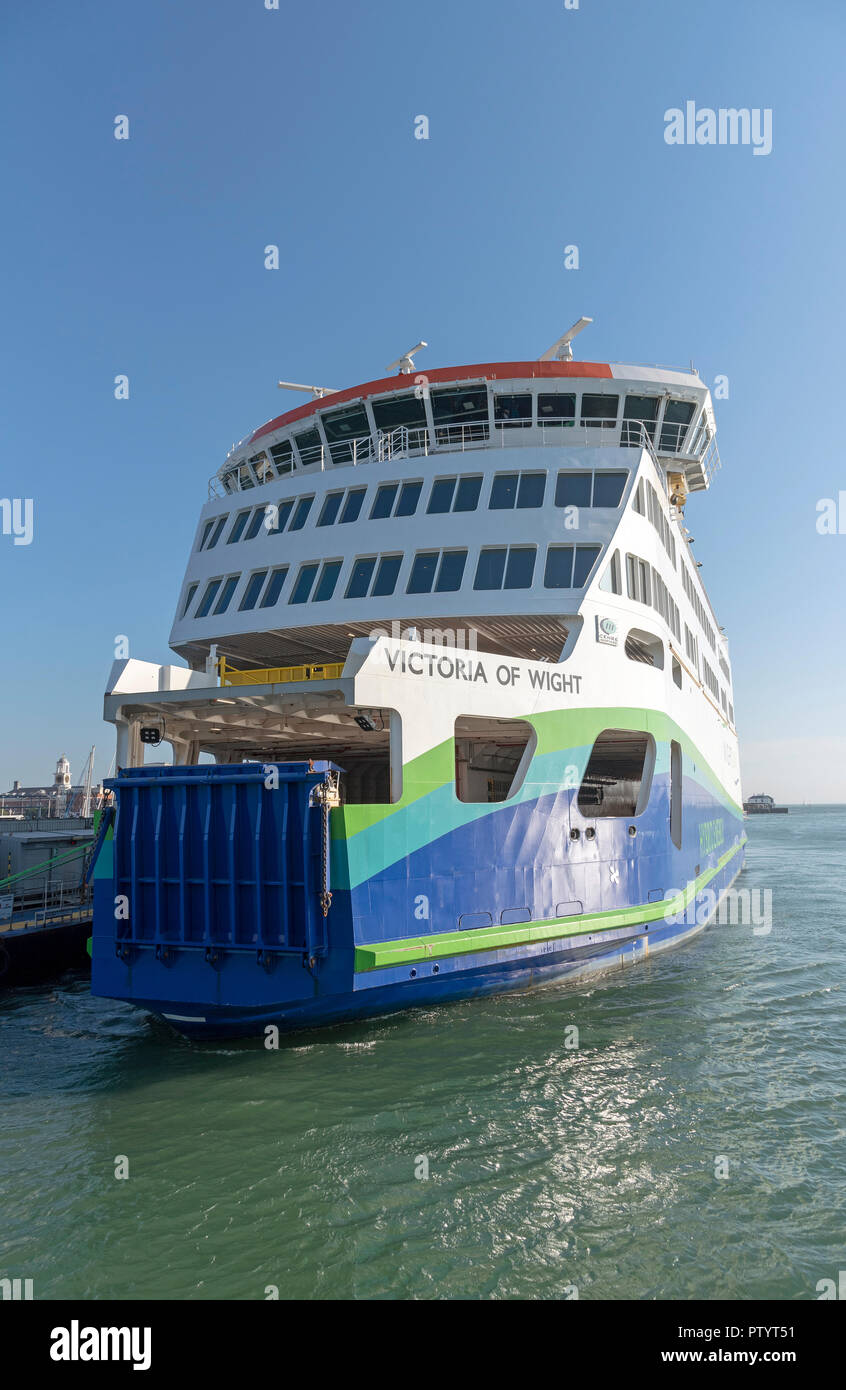 Victoria of Wight a new Isle of Wight ferry alongside in Portsmouth UK ...