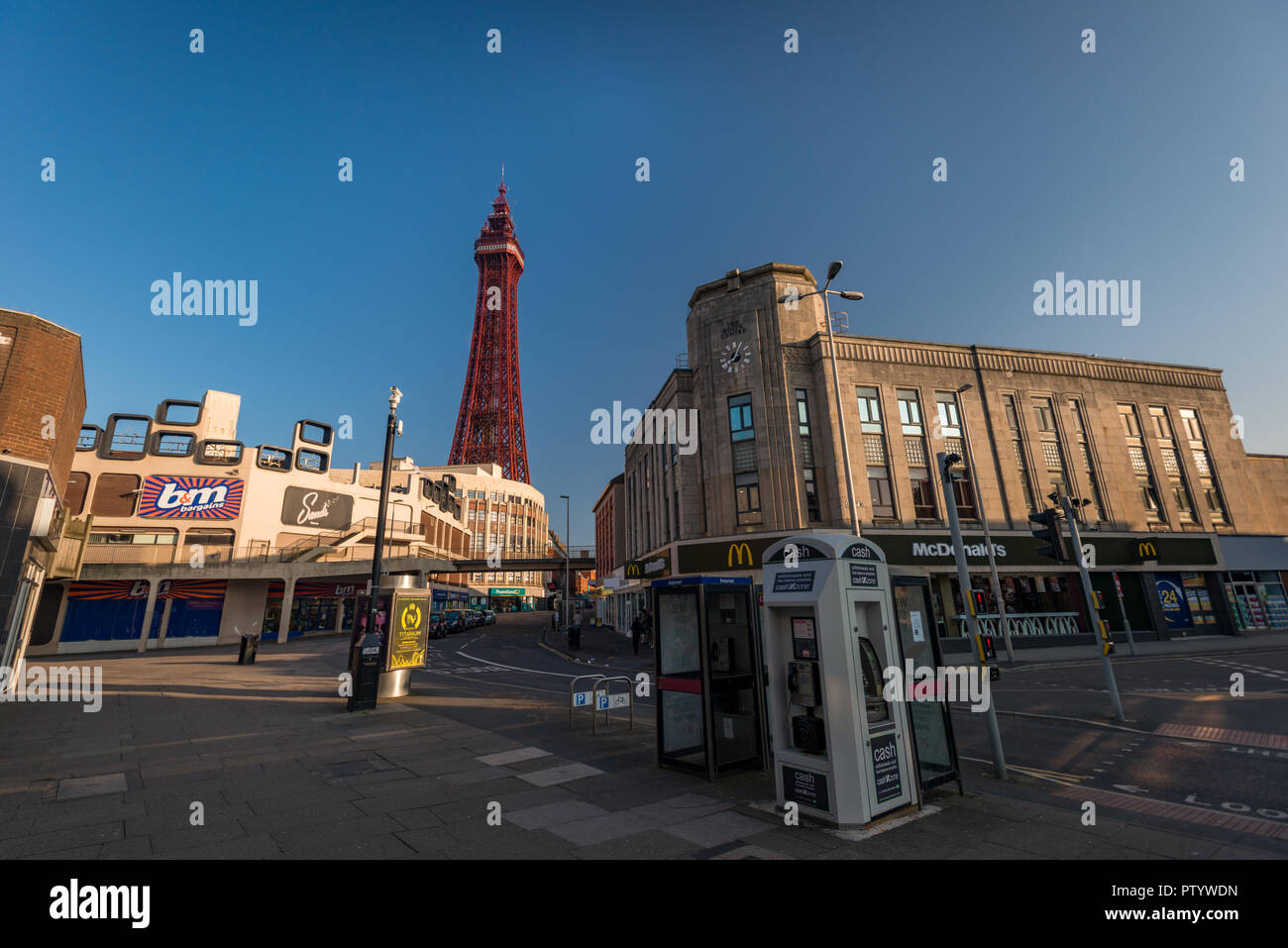 Blackpool Tower and building of the city center, Blackpool, Lancashire ...