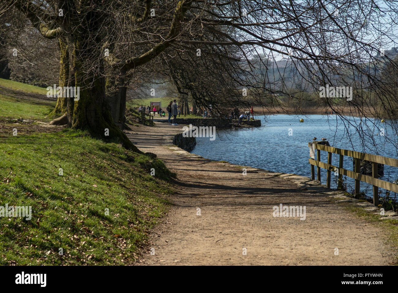 Footpath at National Trust Fell Foot Park, Lake Windermere, South ...