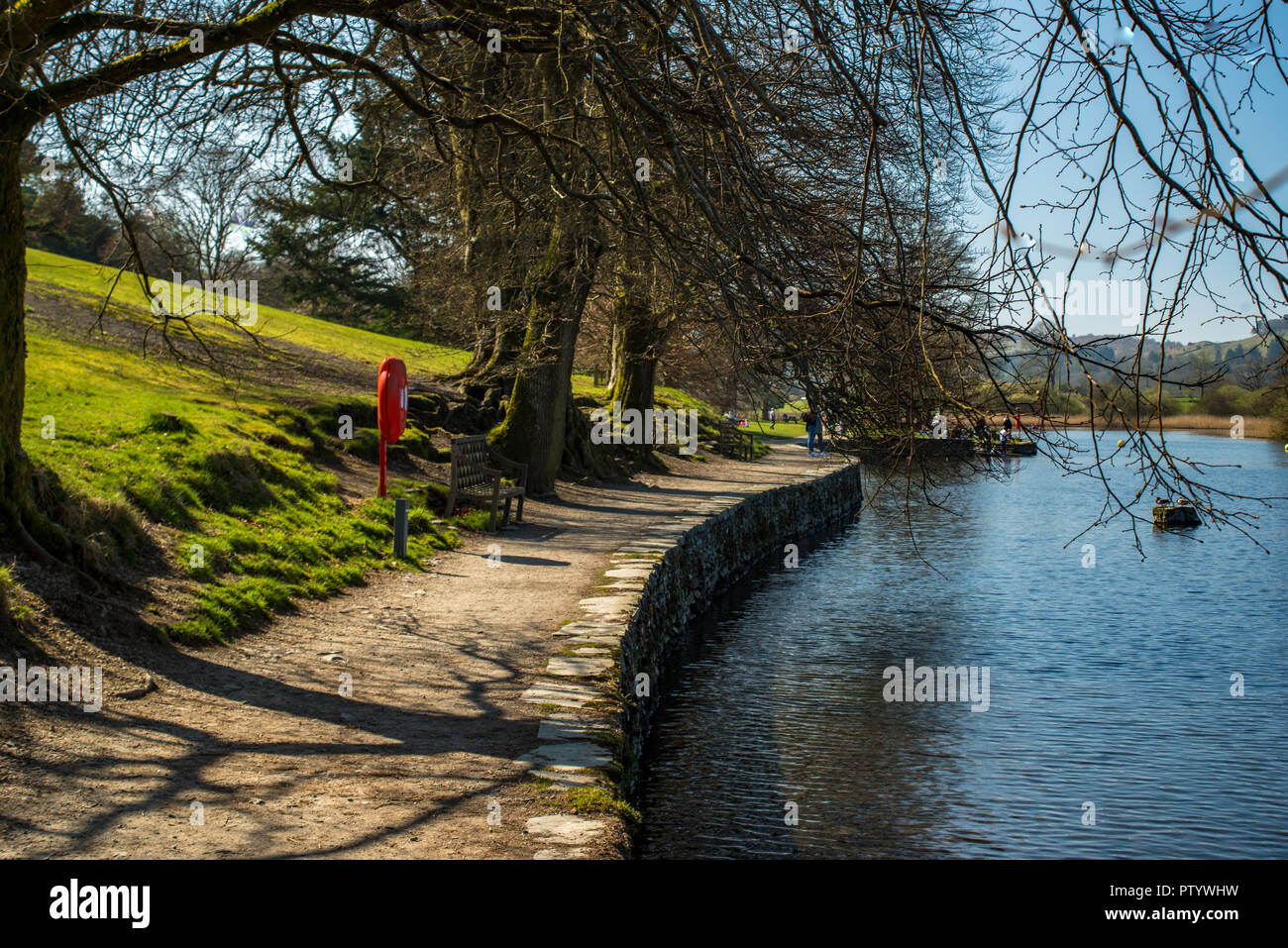 Footpath at National Trust Fell Foot Park, Lake Windermere, South ...