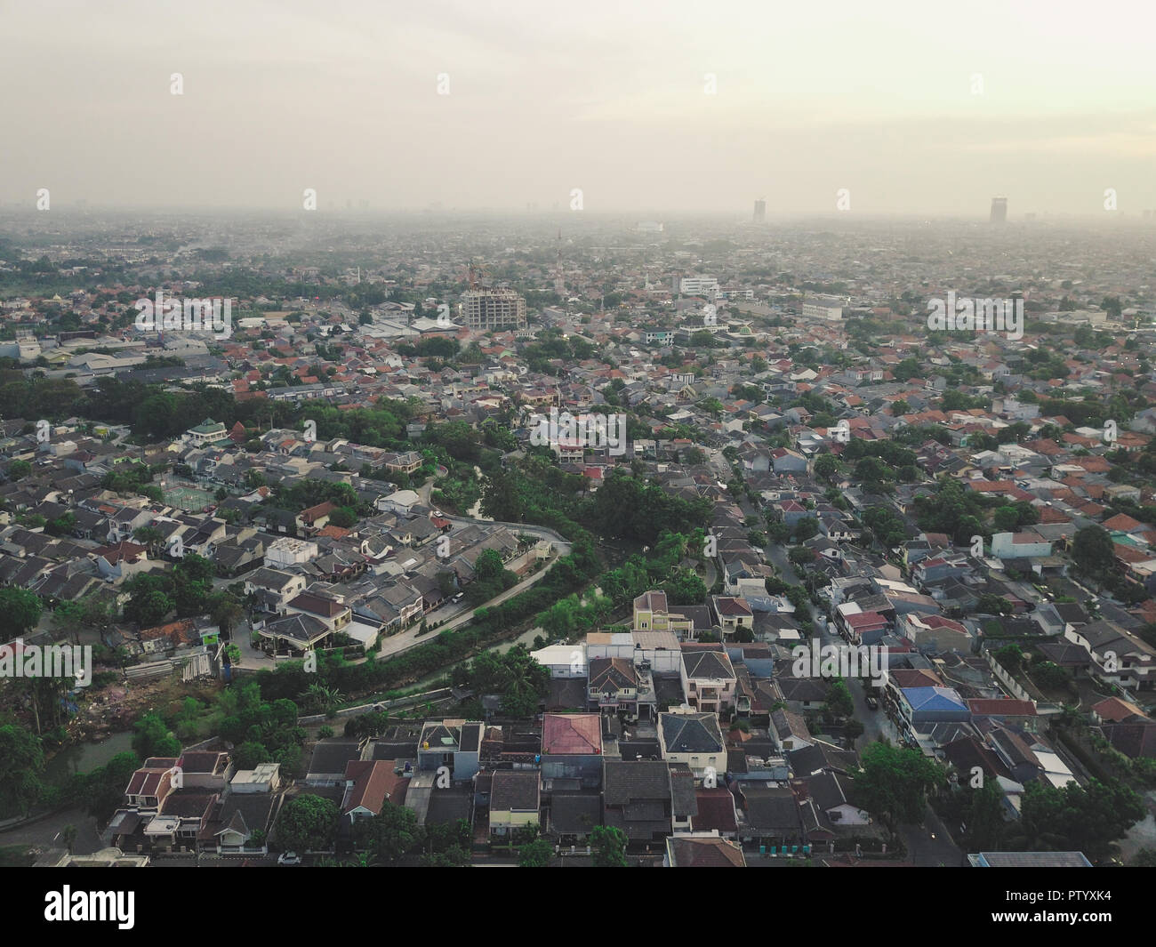 Drone View Of My Town Stock Photo - Alamy