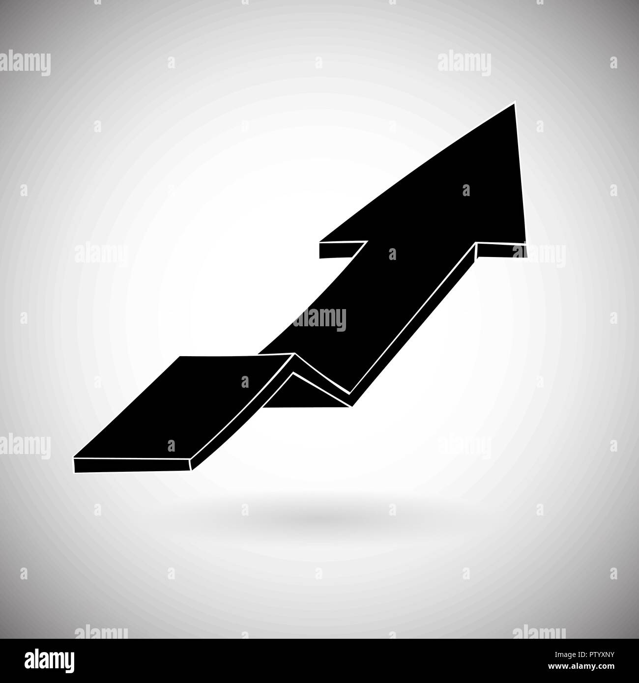 Black flat arrow. UP sign. Hand drawn sketch. Vector illustration Stock ...