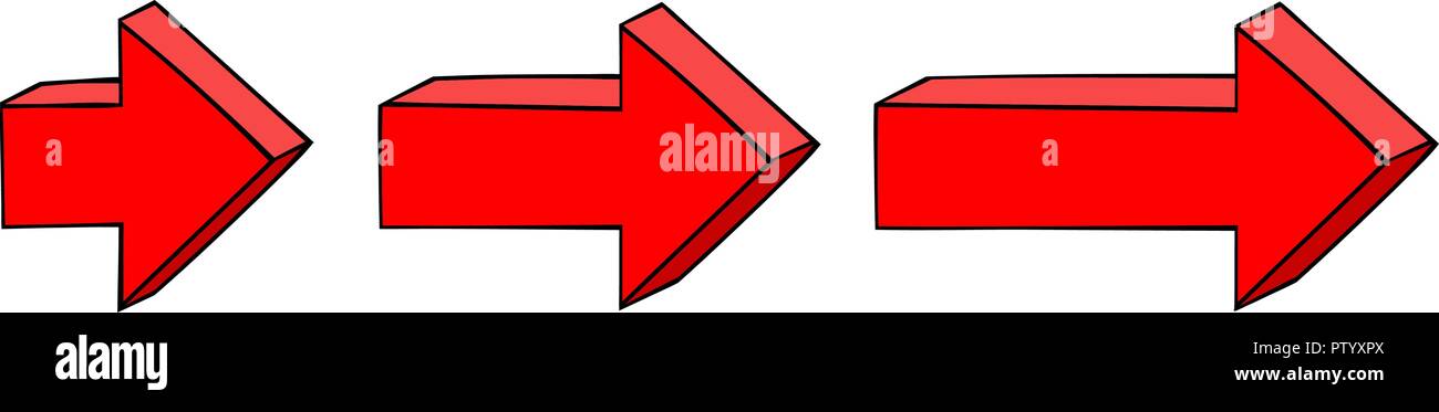 Next red arrows. Flat outline icons. Vector illustration isolated on ...
