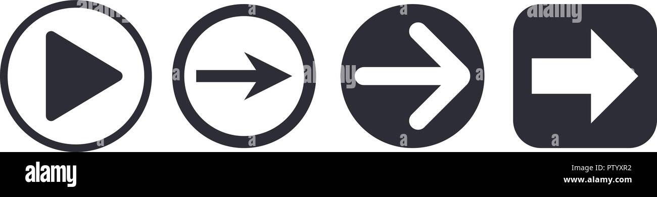 Arrows. Simple square and round icons. Vector illustration isolated on ...