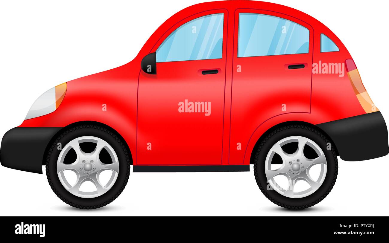 Red car. Vector 3d illustration isolated on white background Stock ...