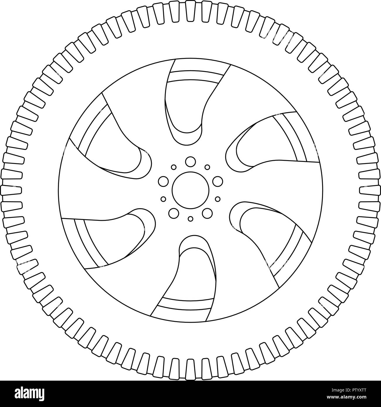 Wheel Clipart Outline