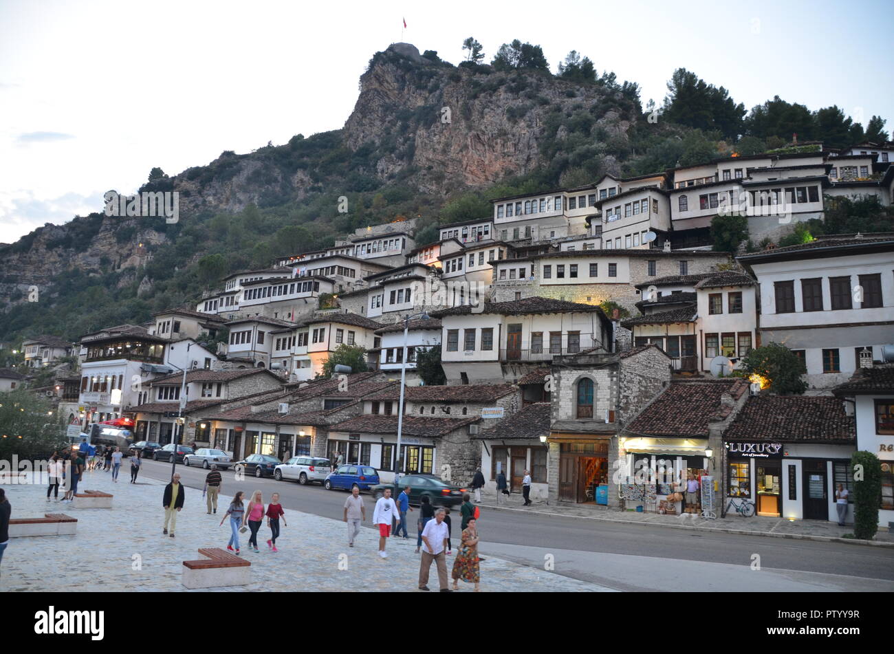 view of old berat berati albania, world heritage site of UNESCO Stock ...