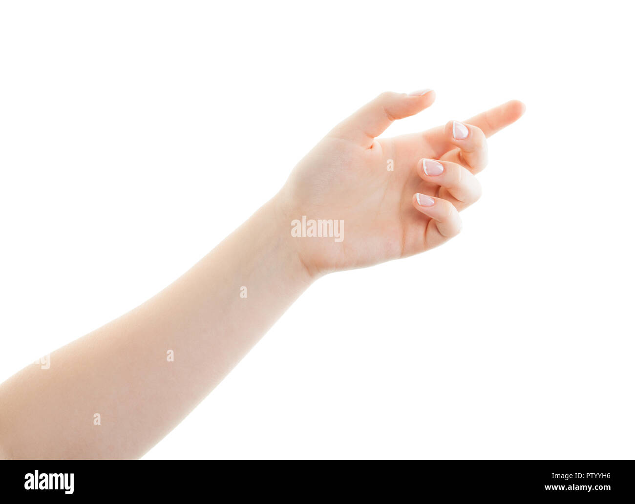 Woman hand isolated on white background Stock Photo - Alamy