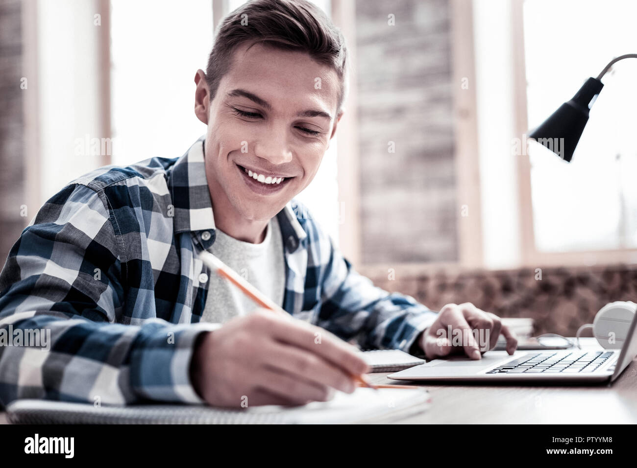 Cheerful student hi-res stock photography and images - Alamy