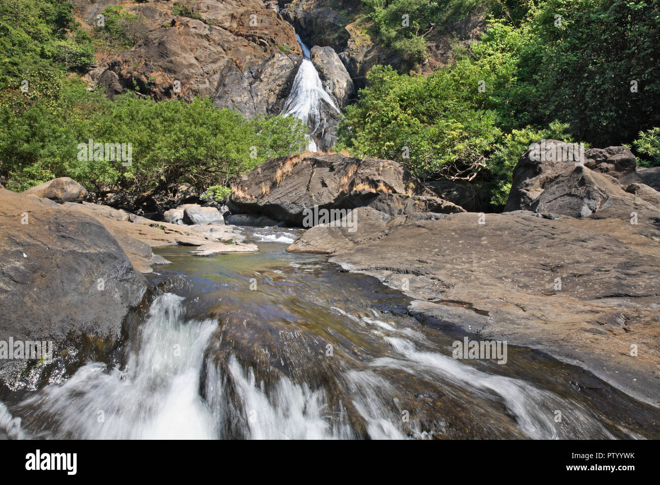 Dudhsagar waterfall in Karnataka. India Stock Photo - Alamy