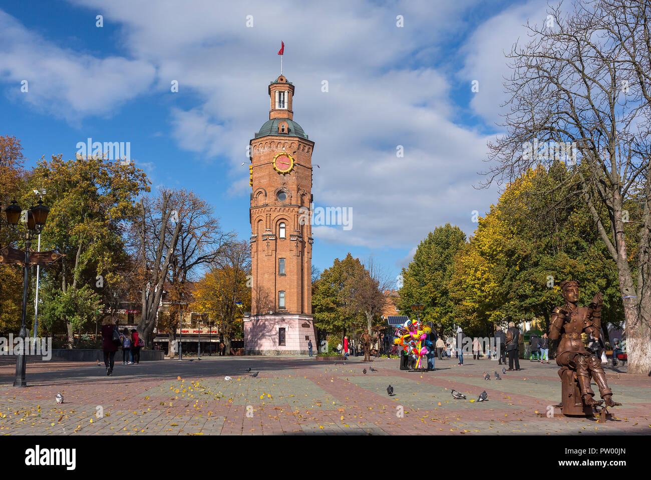 Vinnytsia, Ukraine - October 13, 2017: Metal sculpture of violinist and ...