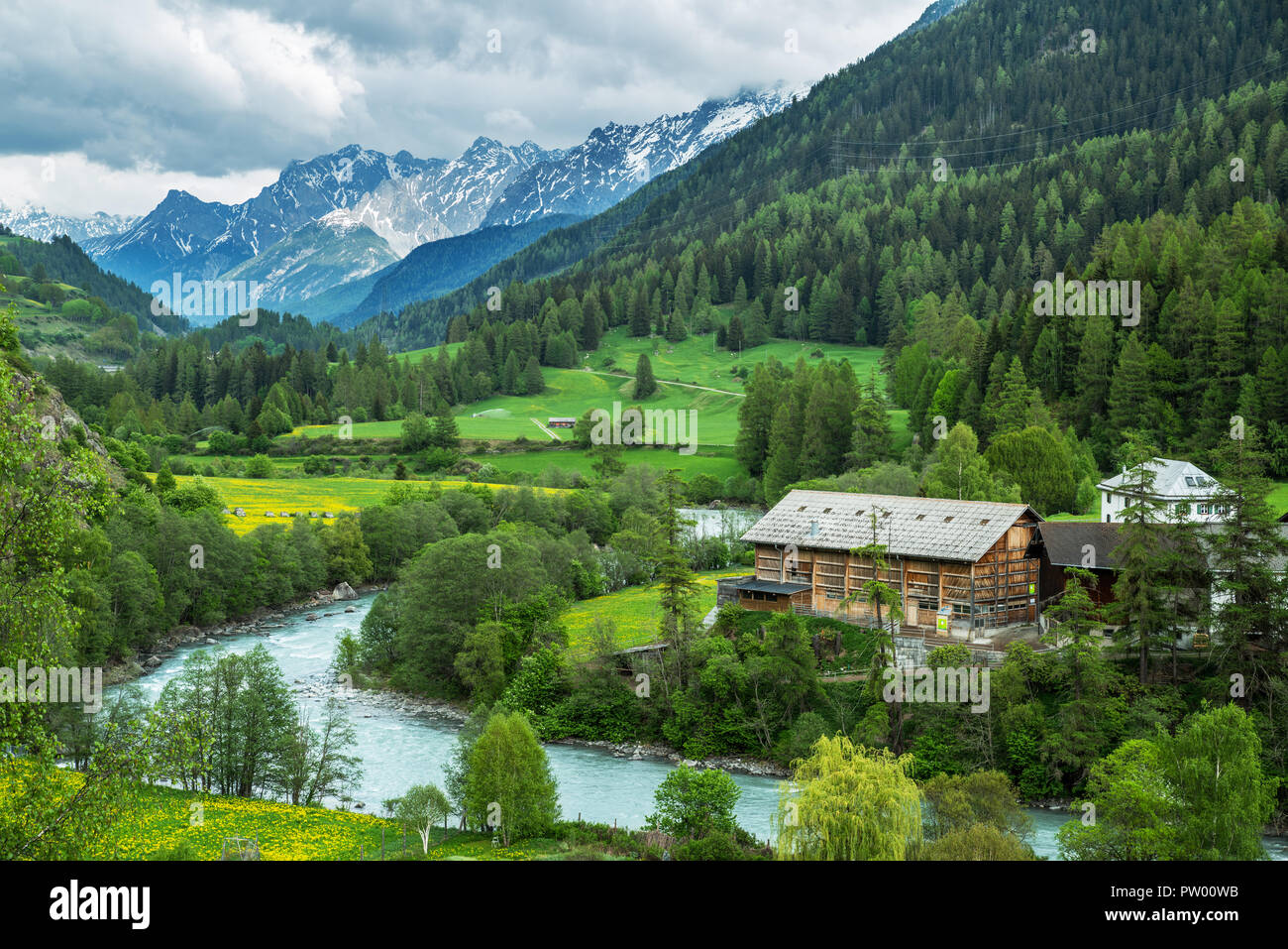 View to lavin with inn river hi-res stock photography and images - Alamy