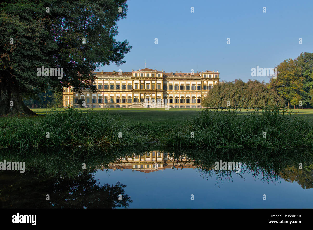 Royal Villa of Monza (Villa Reale di Monza), rear view Stock Photo - Alamy