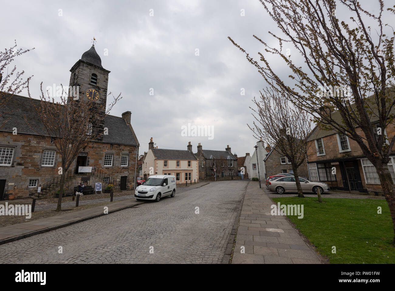 Town House, town square of the Royal Burgh, Culross, Fife, Dunfermline ...