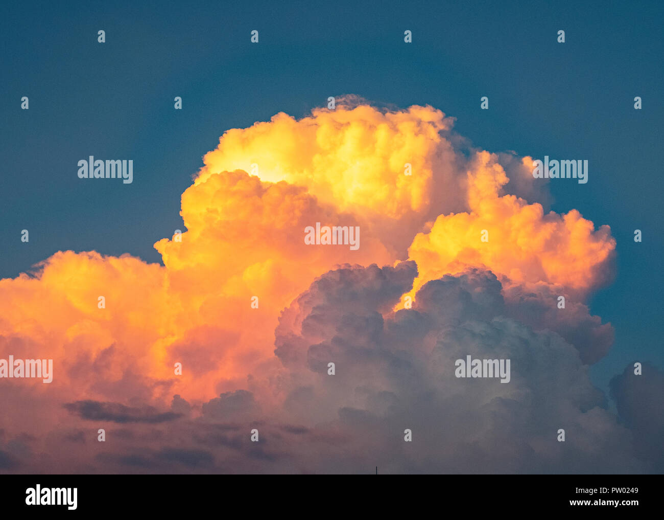 Clouds illuminated by the setting sun above Paphos, Cyprus Stock Photo ...