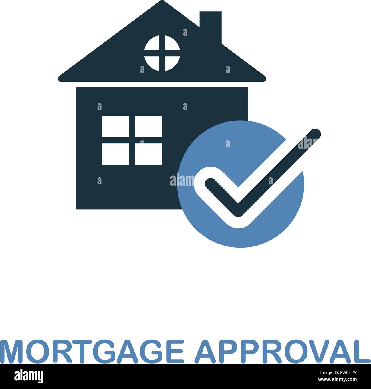 Mortgage Approval creative icon in two colors design. Pixel perfect ...