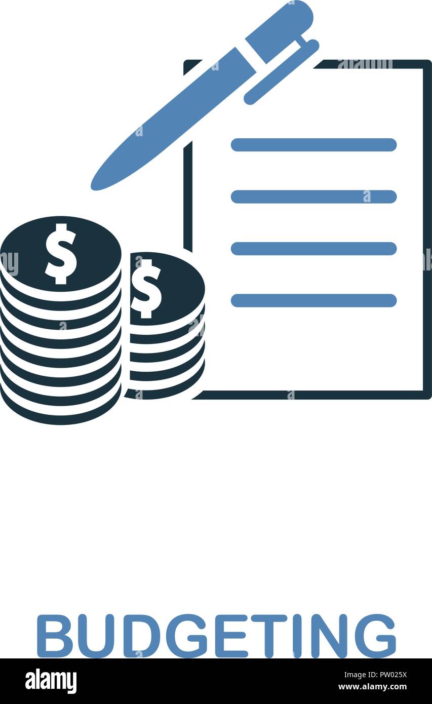 Budgeting creative icon in two colors design. Pixel perfect symbols ...