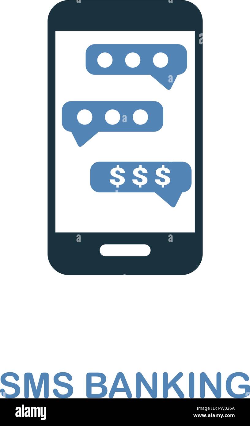 Sms Banking creative icon in two colors design. Pixel perfect symbols ...