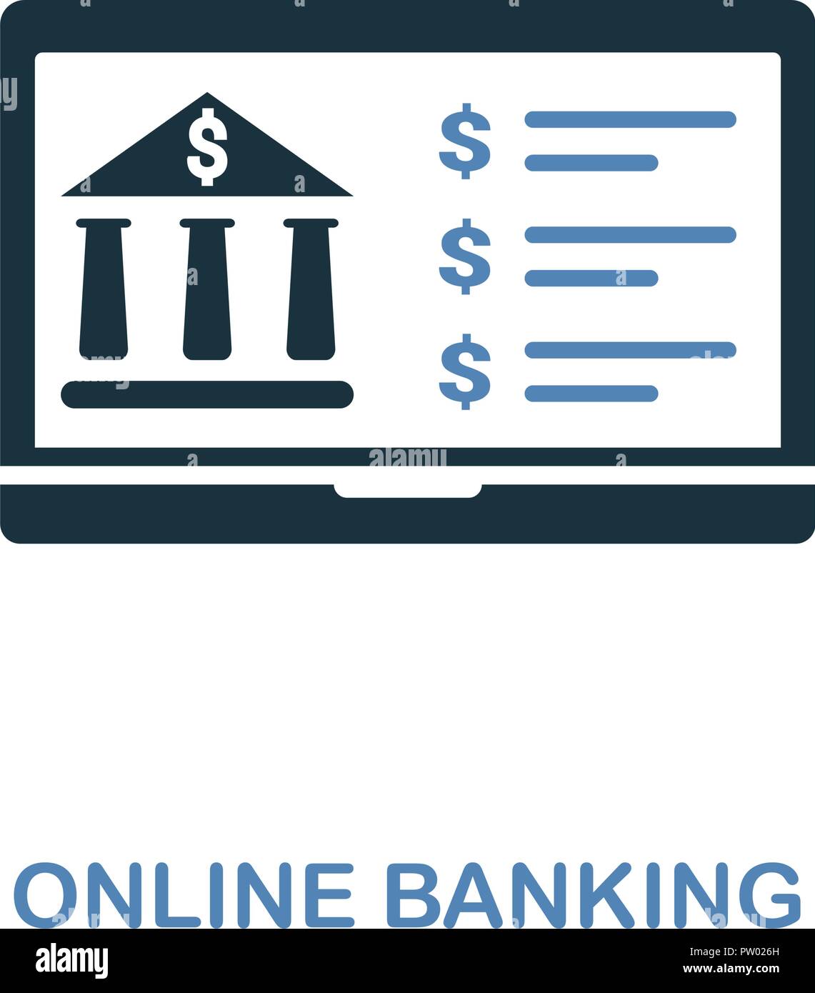 Online Banking creative icon in two colors design. Pixel perfect ...