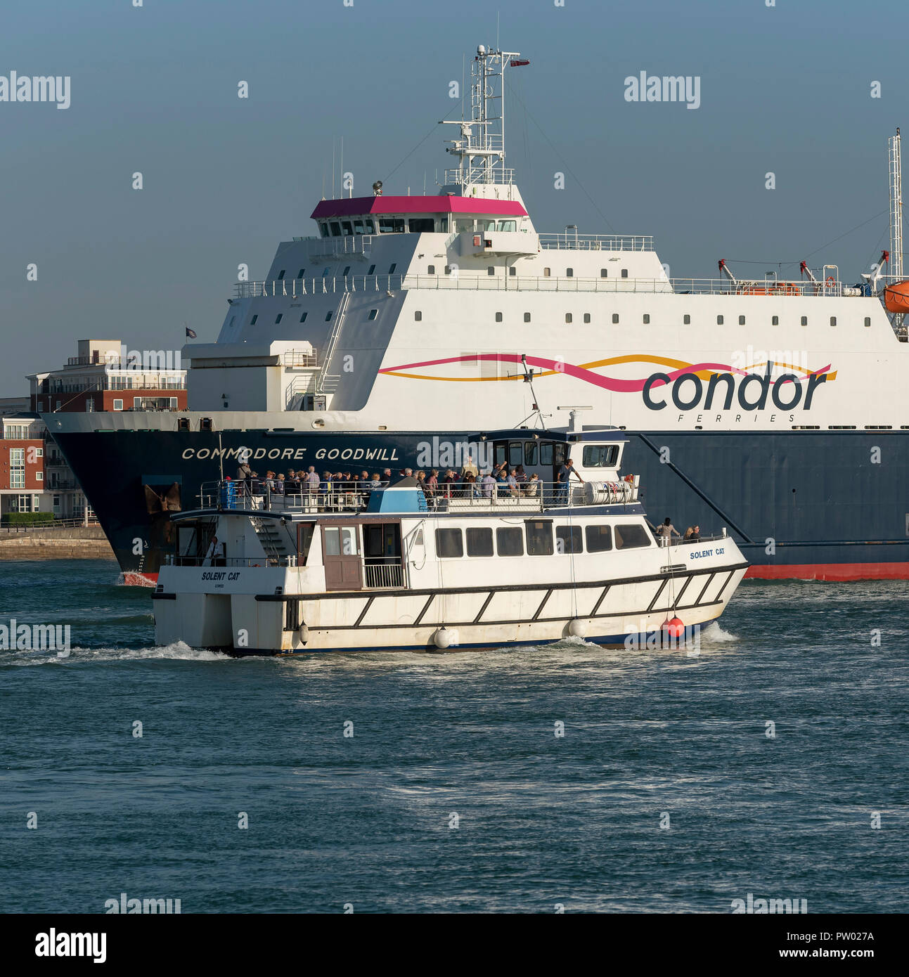 Commodore Goodwill a cross channel commercial ship entering Portsmouth ...