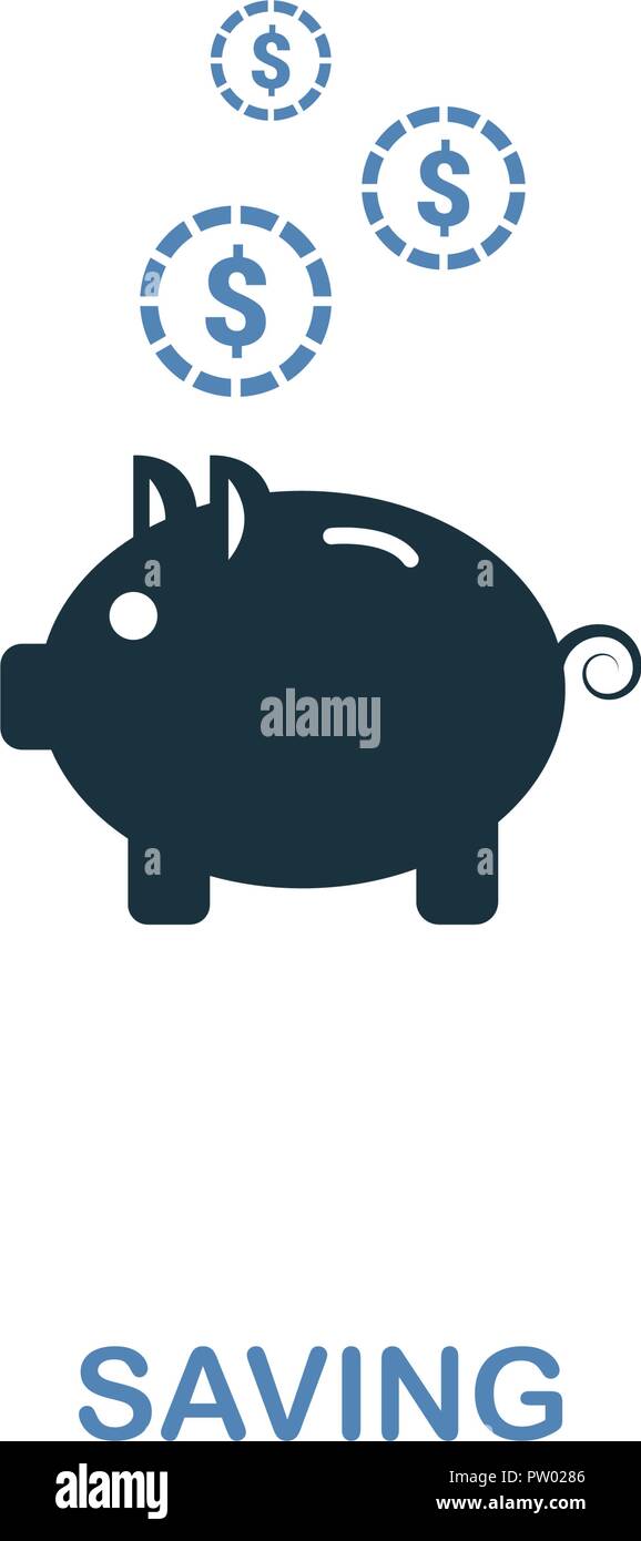 Saving creative icon in two colors design. Pixel perfect symbols from ...