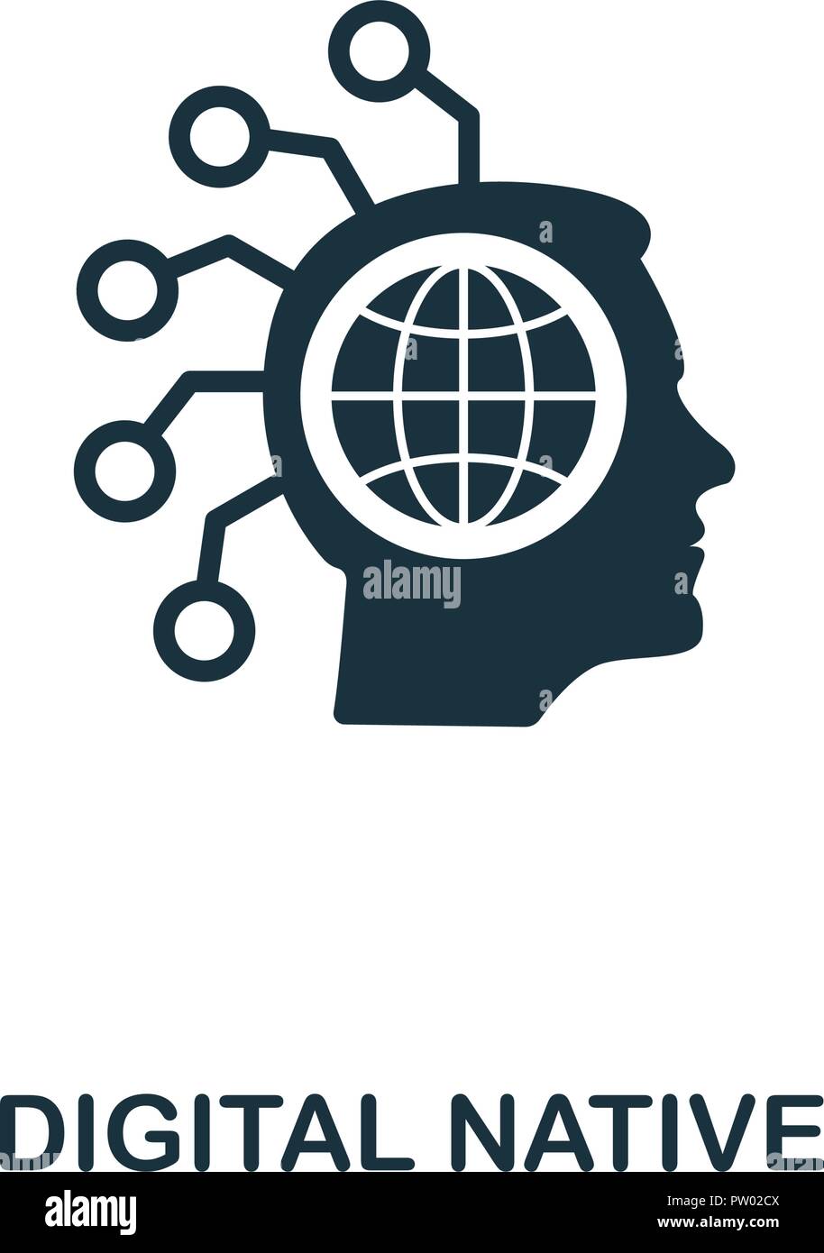 Digital Native icon. Monochrome style design from fintech collection ...