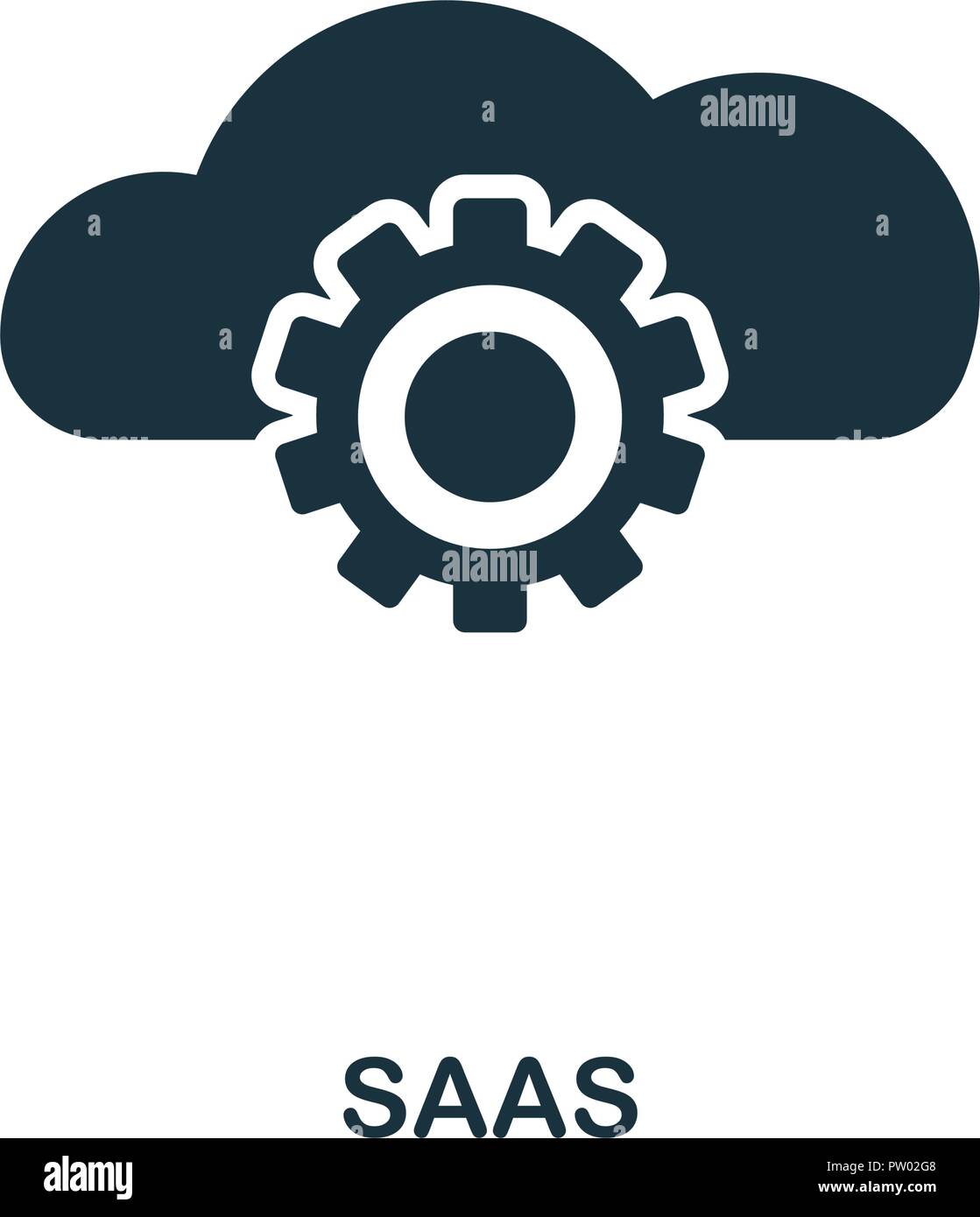 Saas icon. Monochrome style design from fintech collection. UX and UI ...