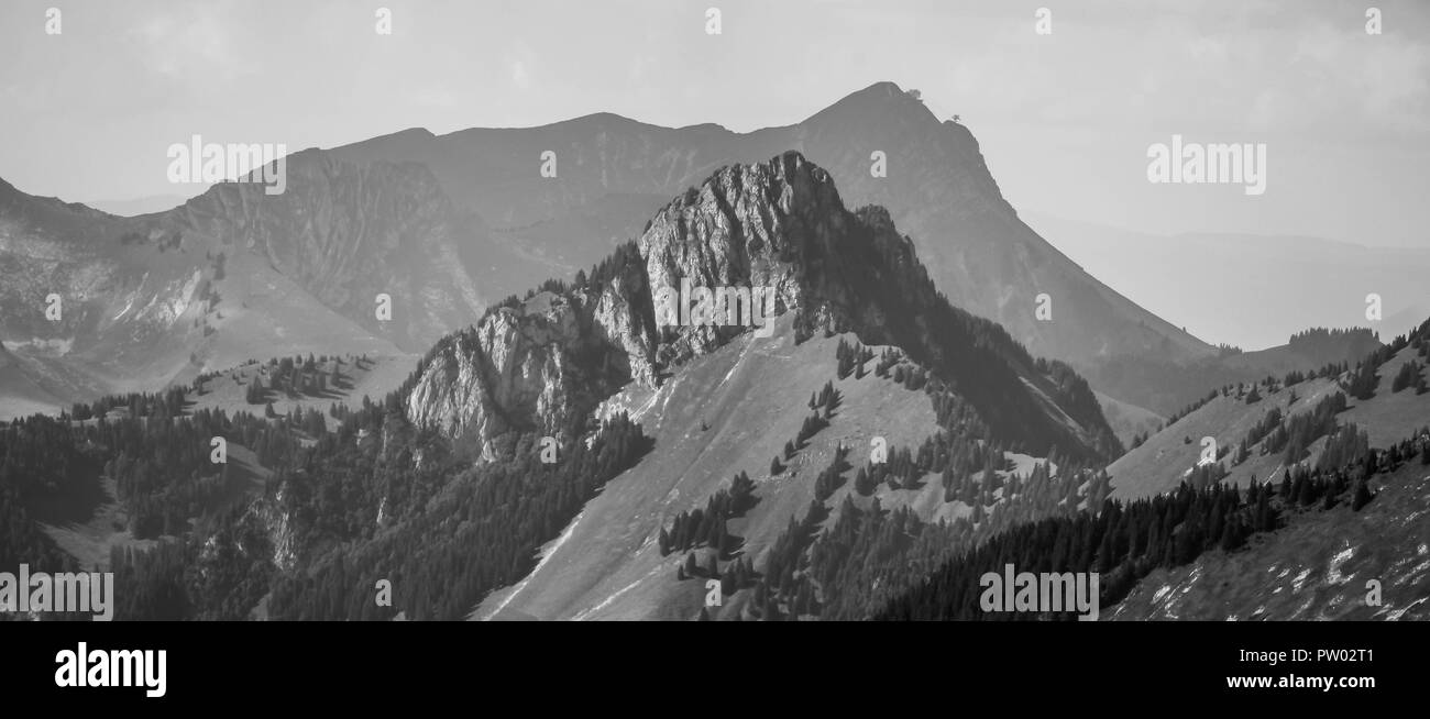 Scenic summer panoramic view Black and White Stock Photos & Images - Alamy