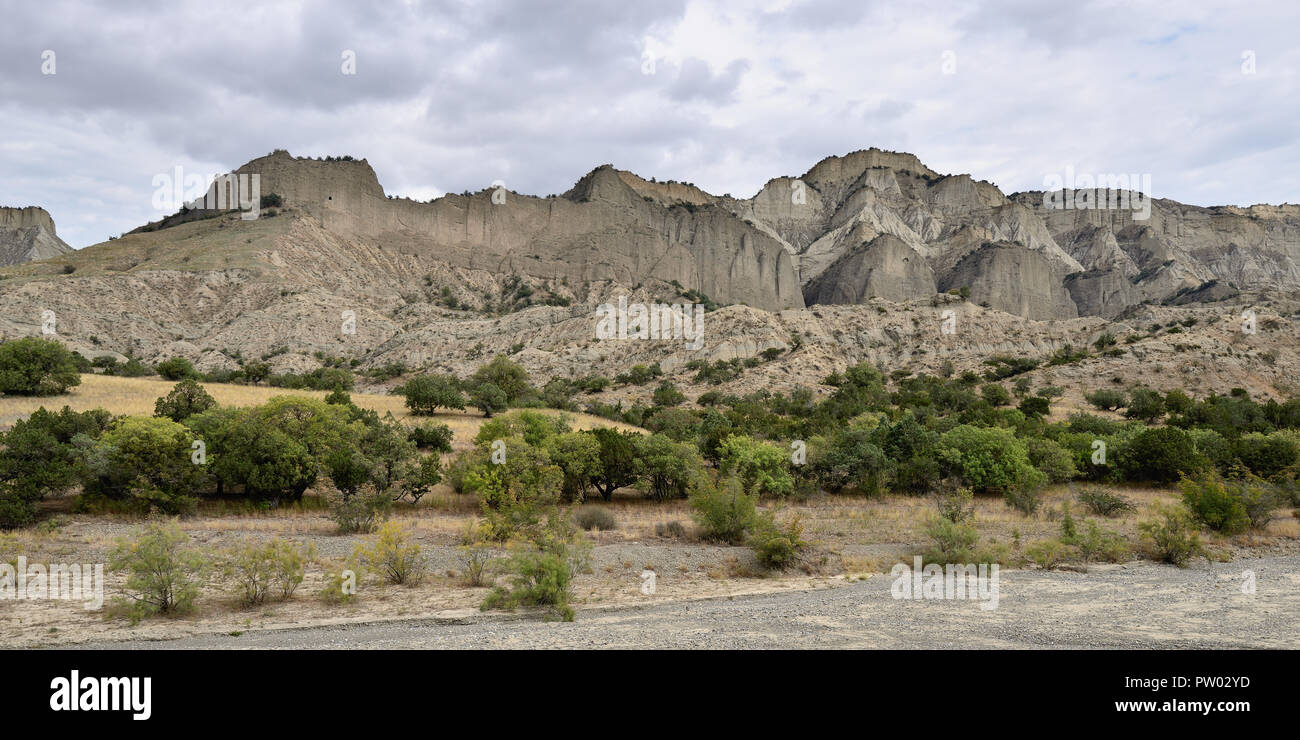 Georgia, Vashlovani National Park the driest deserts. Panoramic view of ...