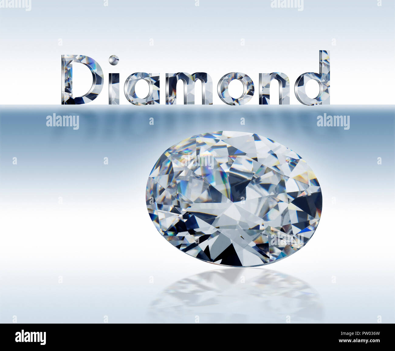 A Diamond Oval Cut with Word, Typography, Lettering Stock Photo - Alamy