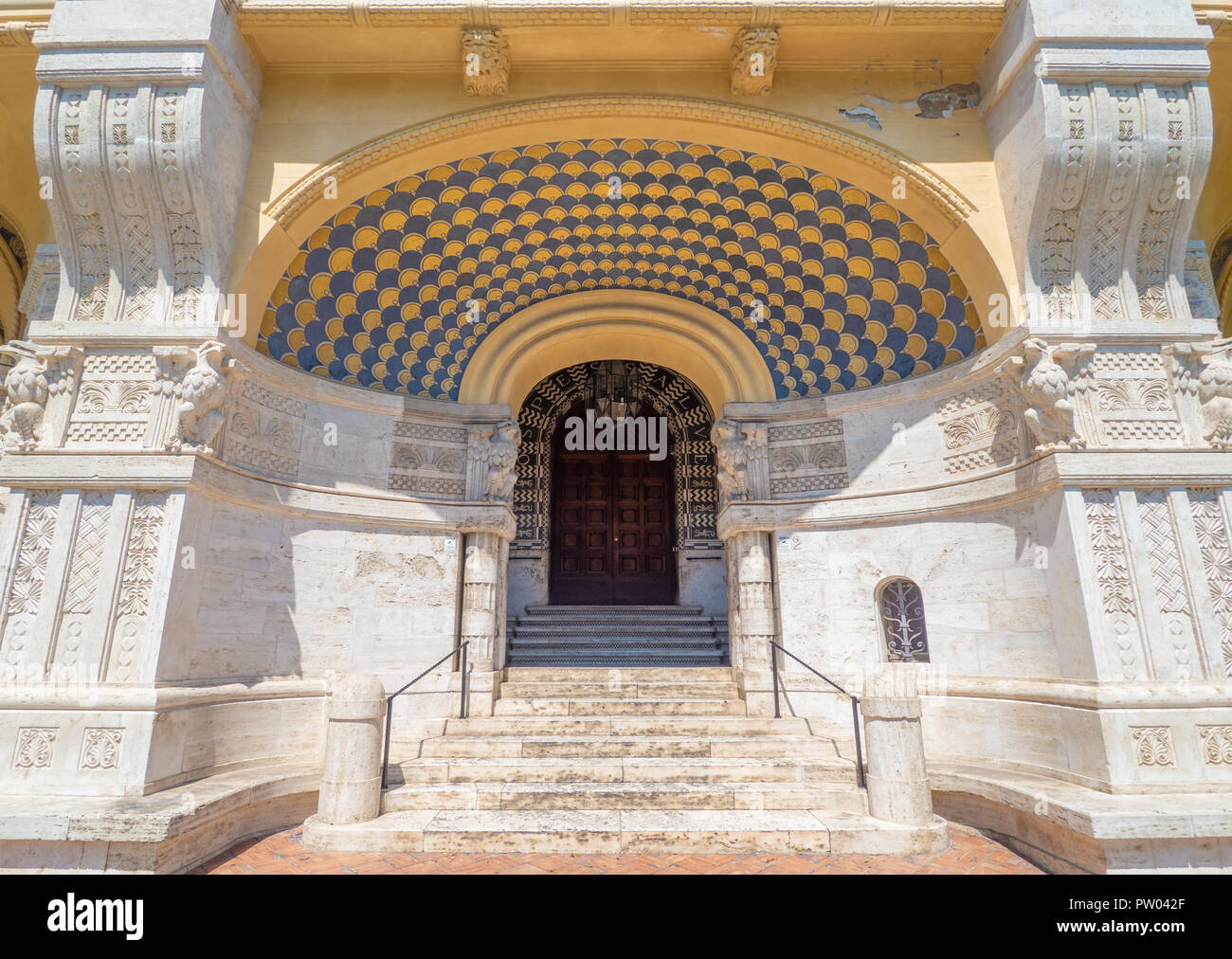 Rome, Italy - The esoteric quarter of Rome, called 'Quartiere Coppedè ...
