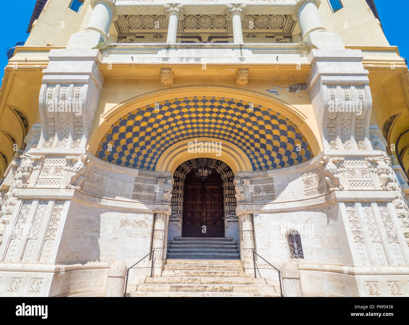 Rome, Italy - The esoteric quarter of Rome, called 'Quartiere Coppedè ...