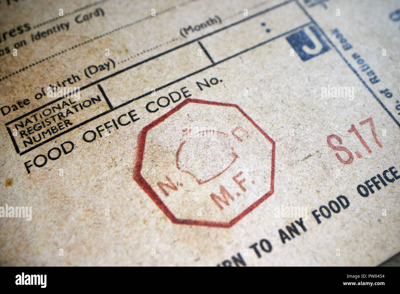 stamp on replica 2nd world war ministry of food ration book from the uk ...