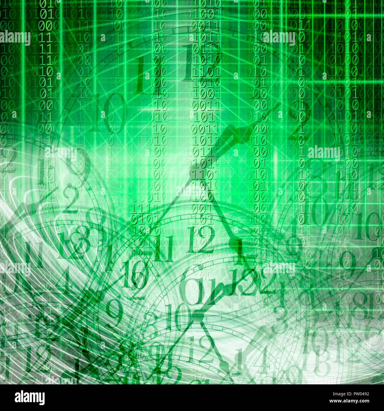 Green technology numbers clock hi-res stock photography and images - Alamy
