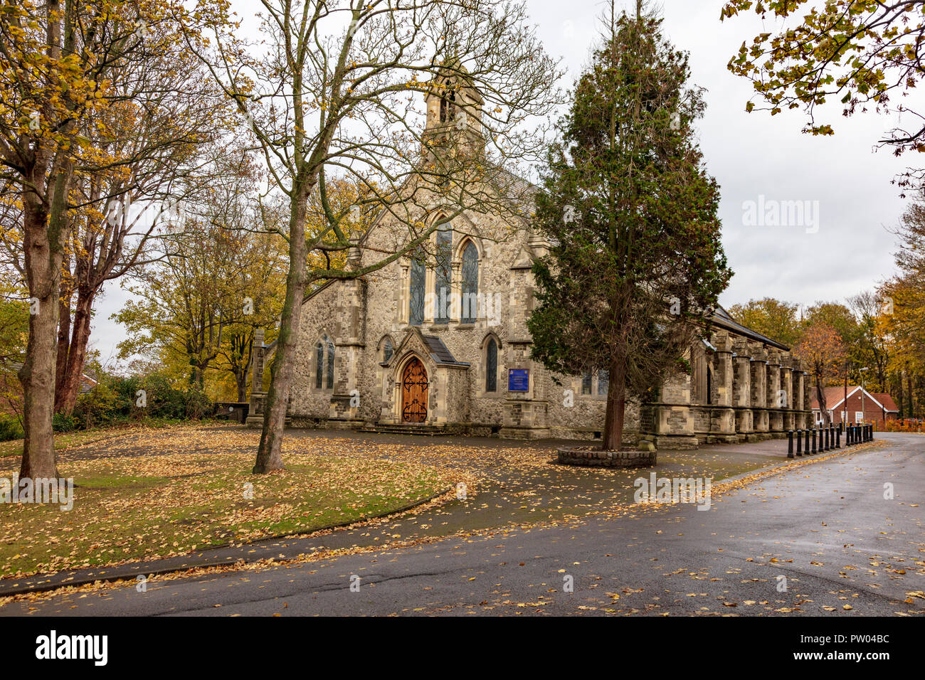 Autumn leaves around garrison church hi-res stock photography and ...