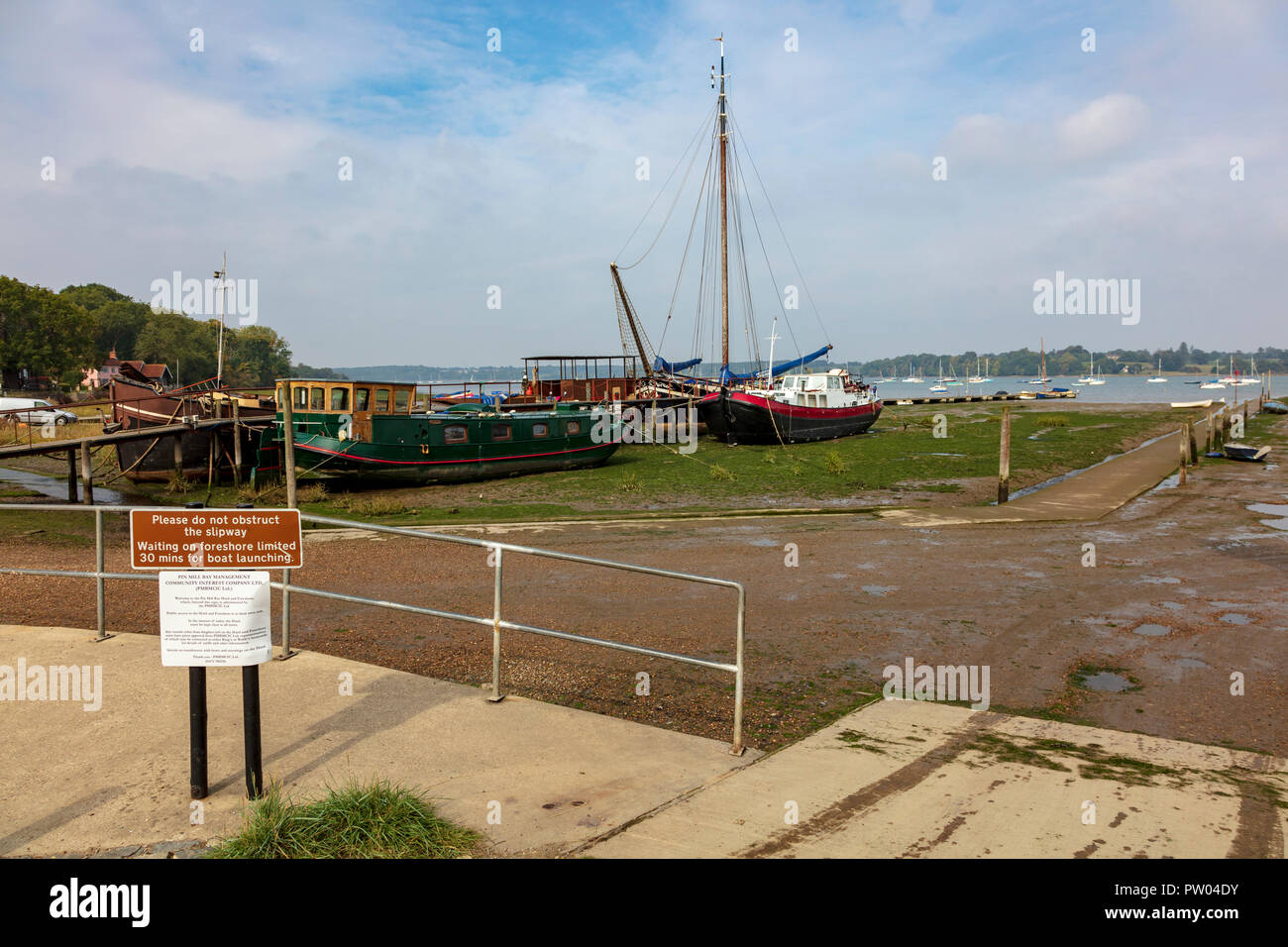 Information signs regarding the use of the Slipway at Pin Mill ...