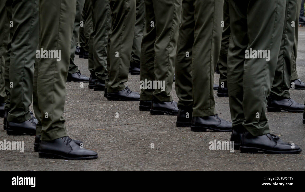 shoes in line. police standing in formation Stock Photo - Alamy
